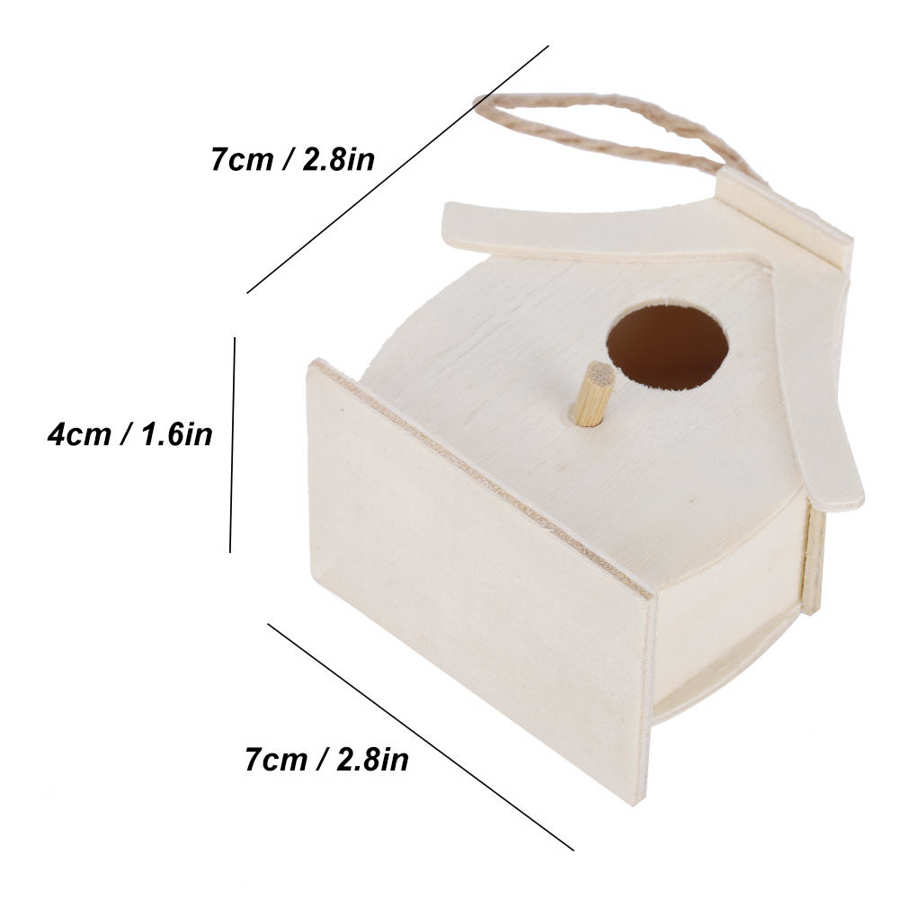 4Pcs Diy House Bird Box Wooden Birdhouse Mini Wood... – Vicedeal