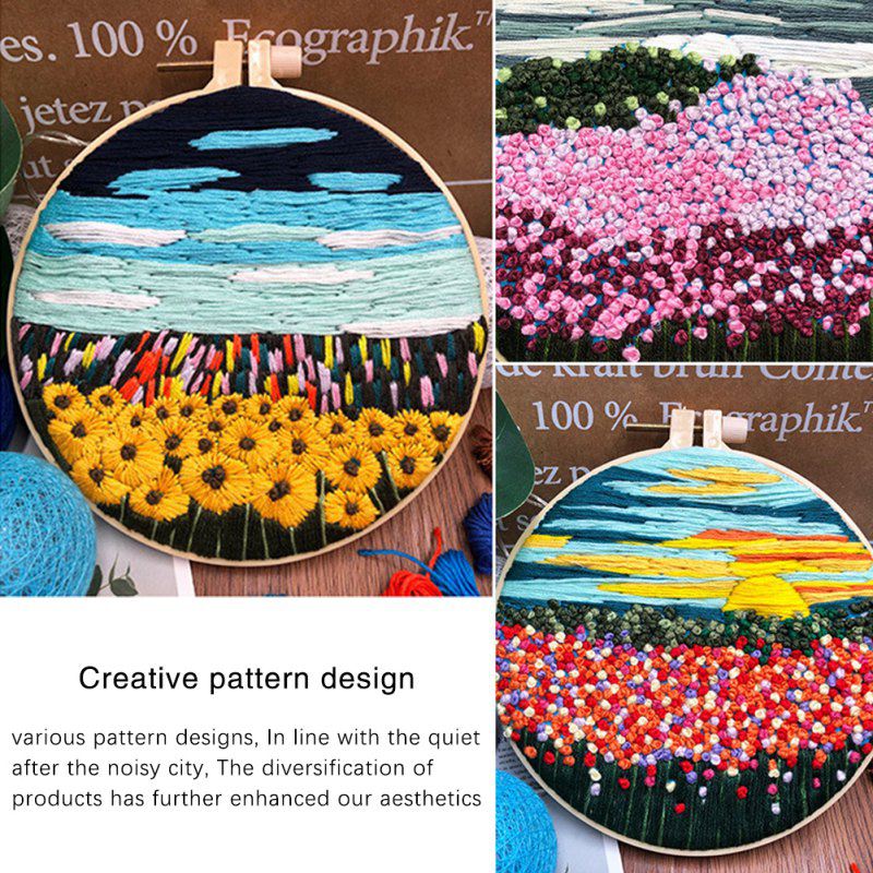 DIY Embroidery Starter Kit for Beginners Flowers L... – Grandado