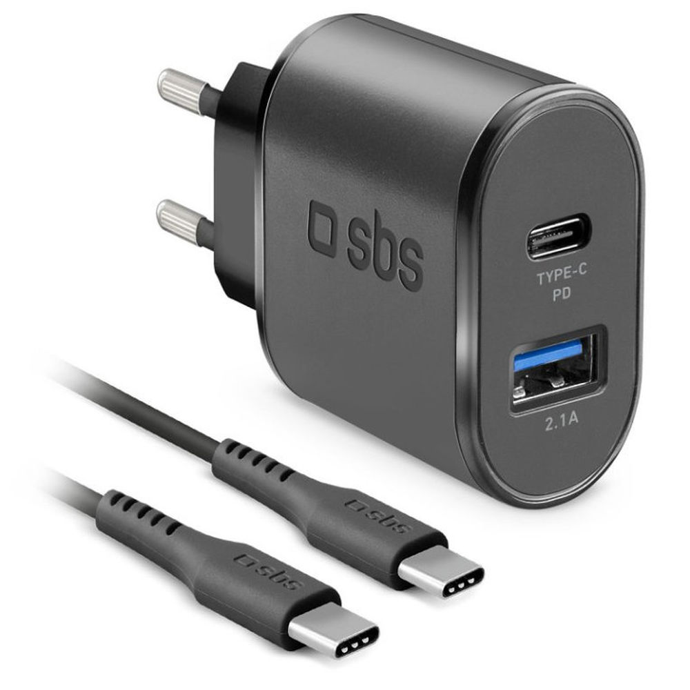 Wall Charger + USB C Cable SBS LB13462226 Black – Grandado