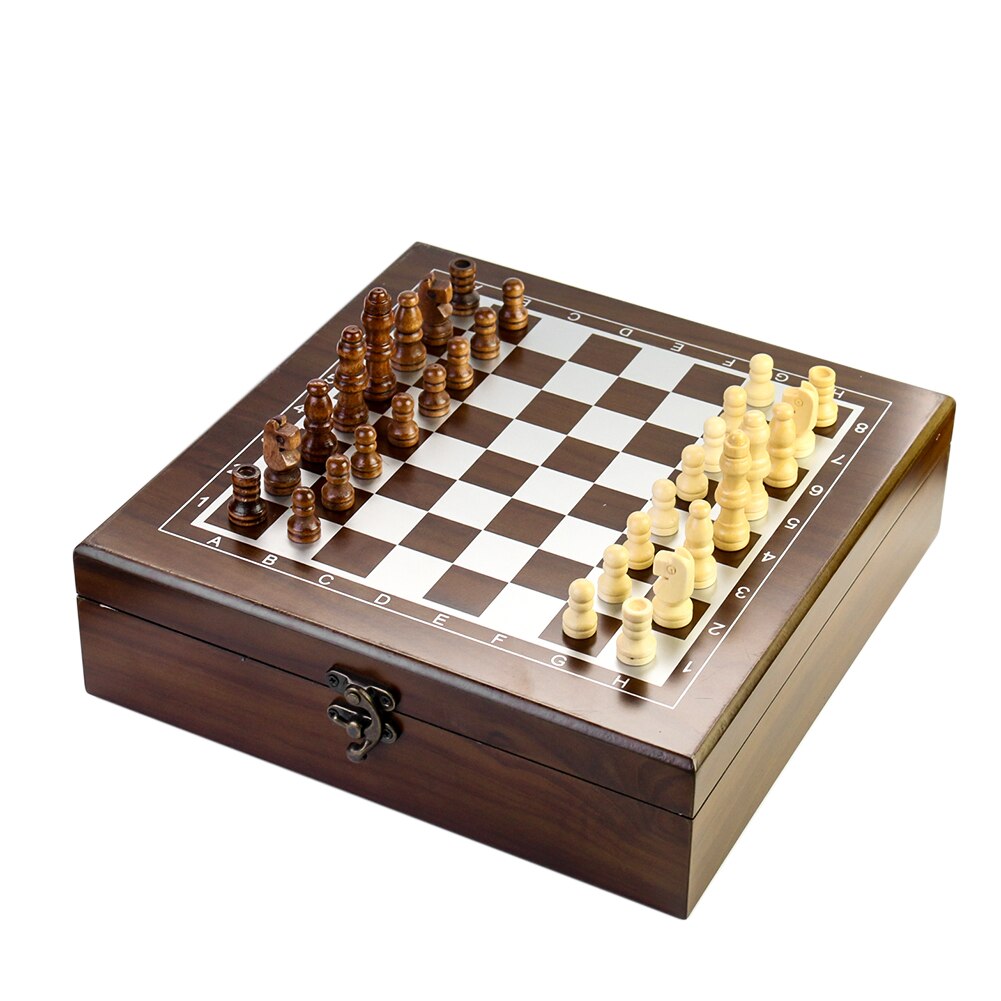Box 4 In 1 Wooden Chess Adult Chess Card Toys Domi... – Grandado