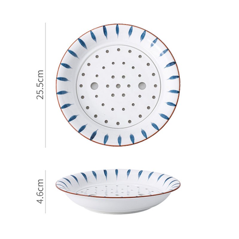 Fancity Knoedel Plaat Aftappen Double-Layer Kerami... – Grandado