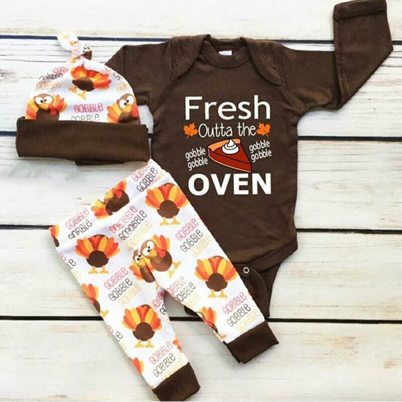 Infant Baby Boy Girl Thanksgiving Long Sleeve Romp... – Grandado