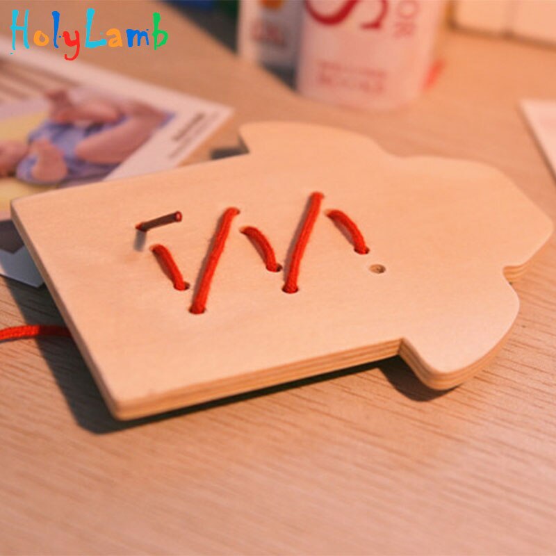 Educational Wooden Toys Wear The Button Threading ... – Grandado