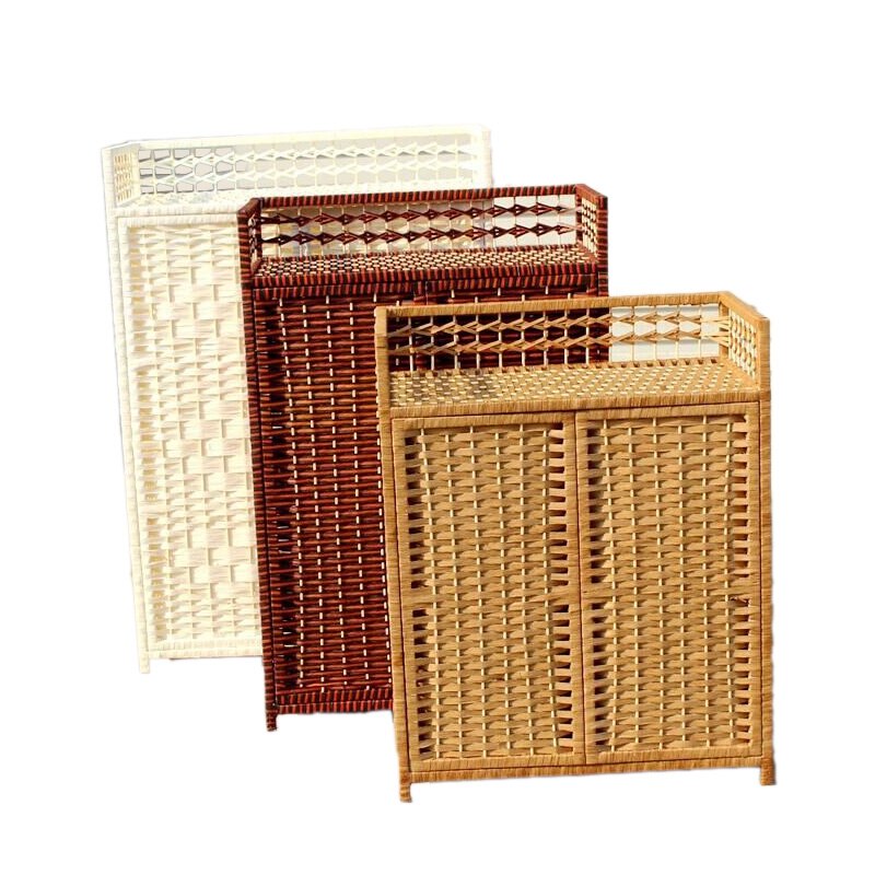 Shoe Rack For Hallway Pastoral Rattan Woven Shoe C... – Grandado