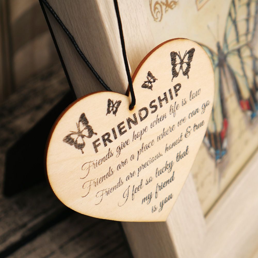 wood Message Card Friendship Sign Best Friend Hang... – Vicedeal