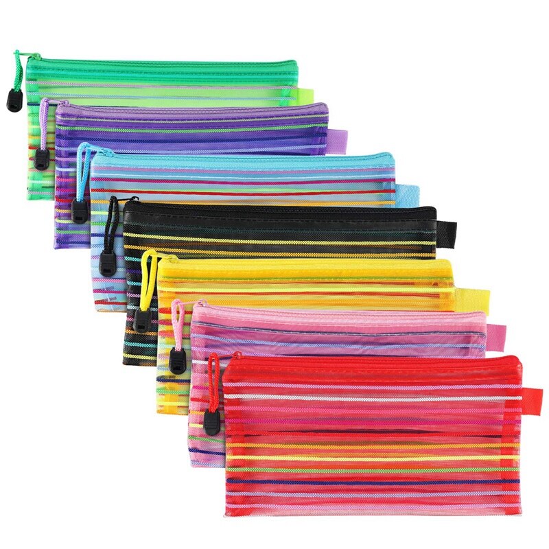 A6 Rits Mesh Pouch, Kleurrijke Potlood Pen Zak Doc... – Vicedeal