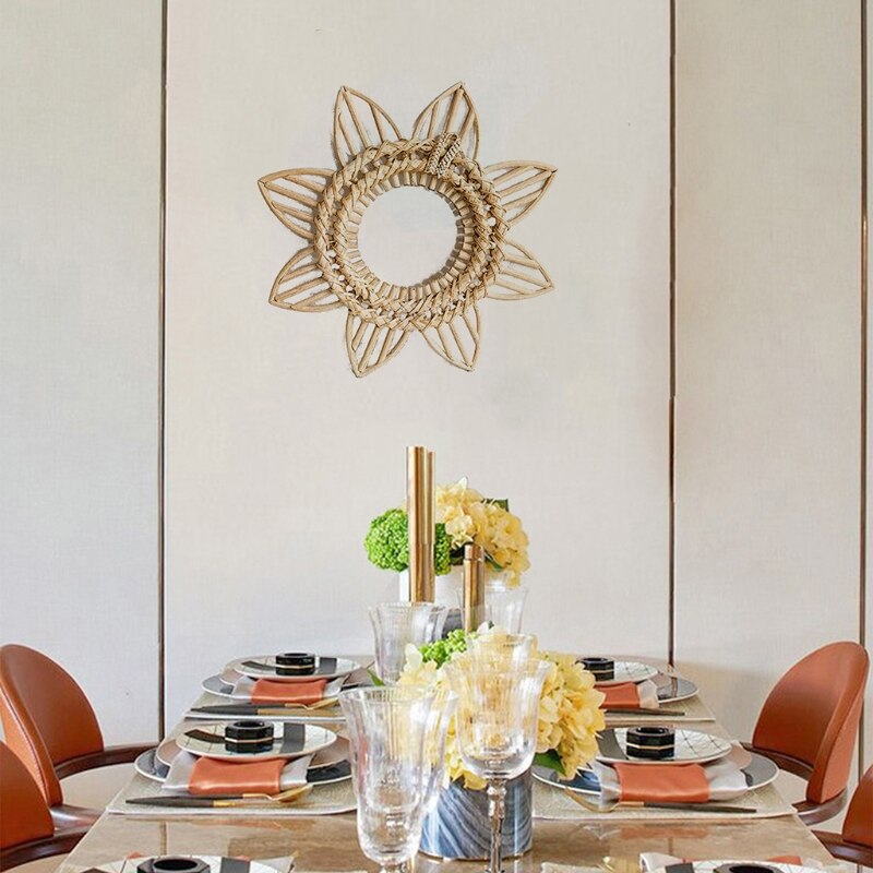 Rattan Frame Hanging Wall Mirror Frame Photo Wall ... – Grandado