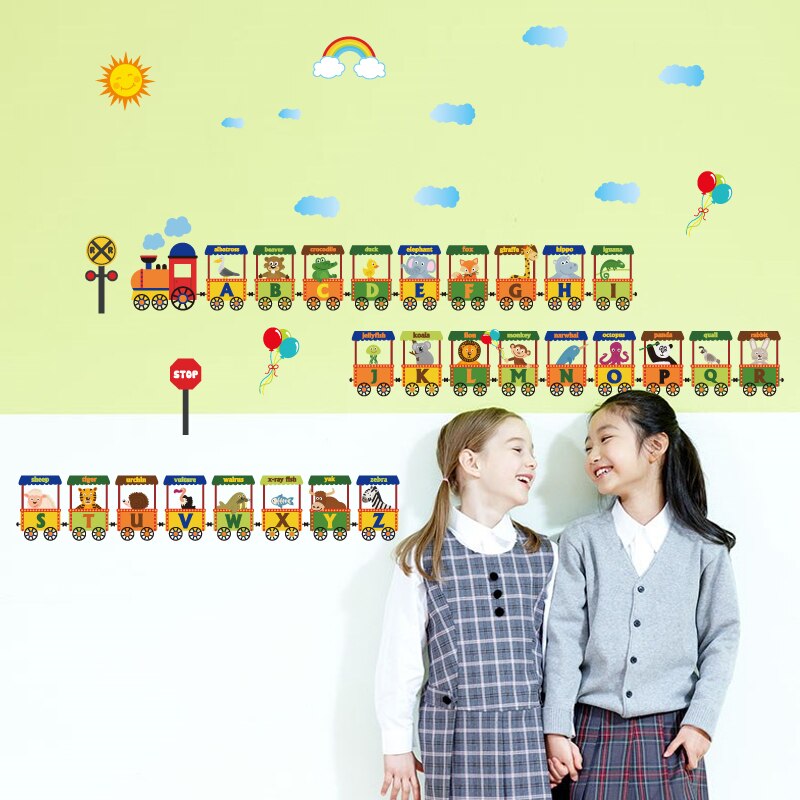 Train Alphabet Nursery Bedroom Living Room Removab... – Vicedeal