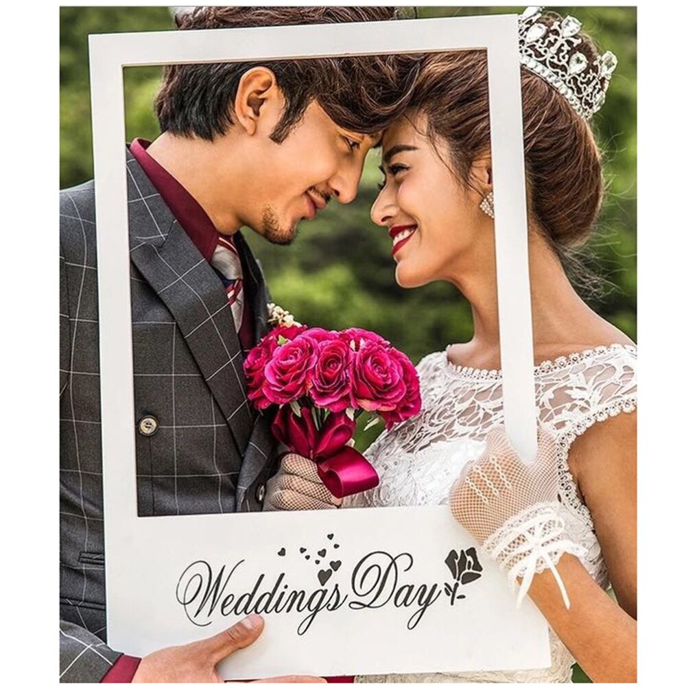 Wedding Day DIY Paper Photo Frame Photo Booth Prop... – Grandado