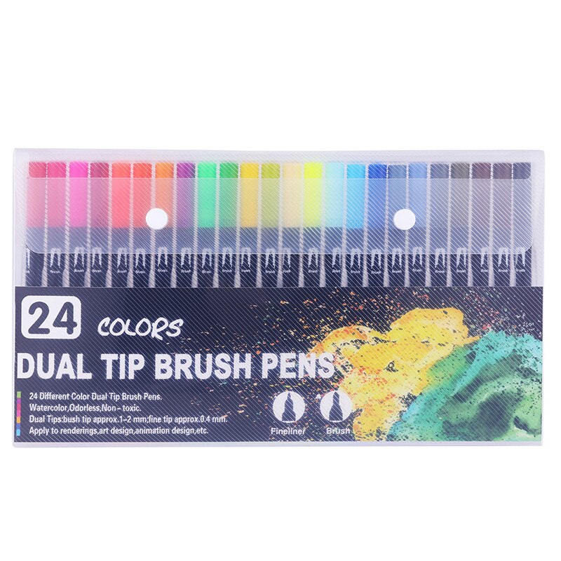 100 farben Malerei Aquarell Stift Art Marker Doppe... – Vicedeal