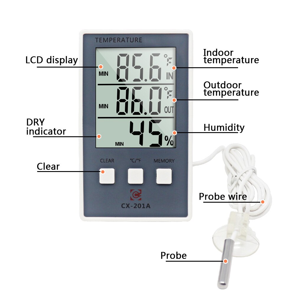 Termómetro Digital LCD para interiores y exteriore... – Grandado