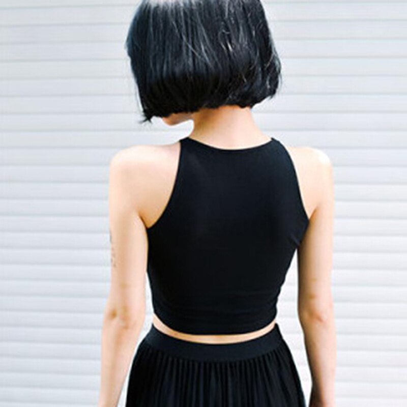 2022 Summer Vintage Crop Tops Women Biker Black Pu... – Grandado