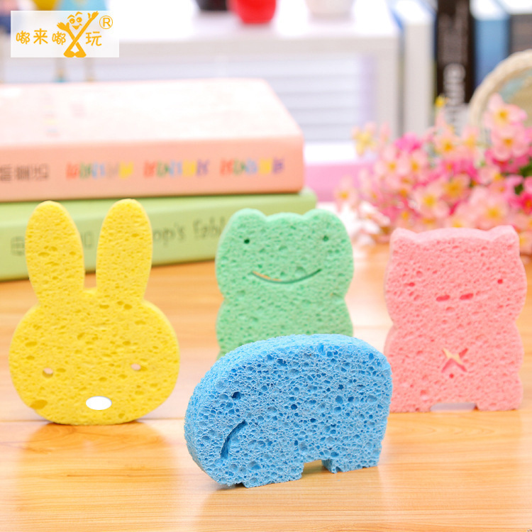 Zh 1pc baby bad svamp bada bomull scrub barn teckn... – Grandado