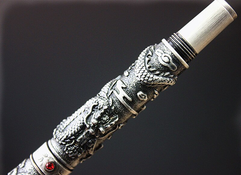 JINHAO Silver Dragon Carved With RED Diamond Rolle... – Grandado