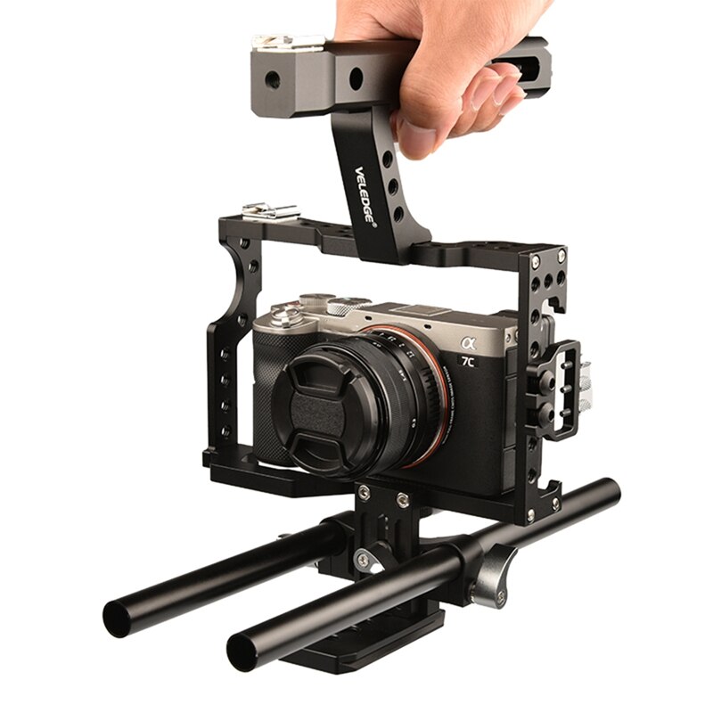 15MM Rod System Camera Cage with Top Handle Grip B... – Vicedeal