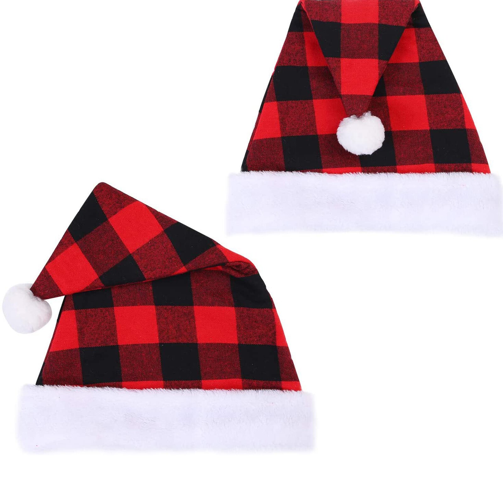 Kerst Hoed Plaid Santa Hoed Xmas Hoed Voor Volwass... – Grandado