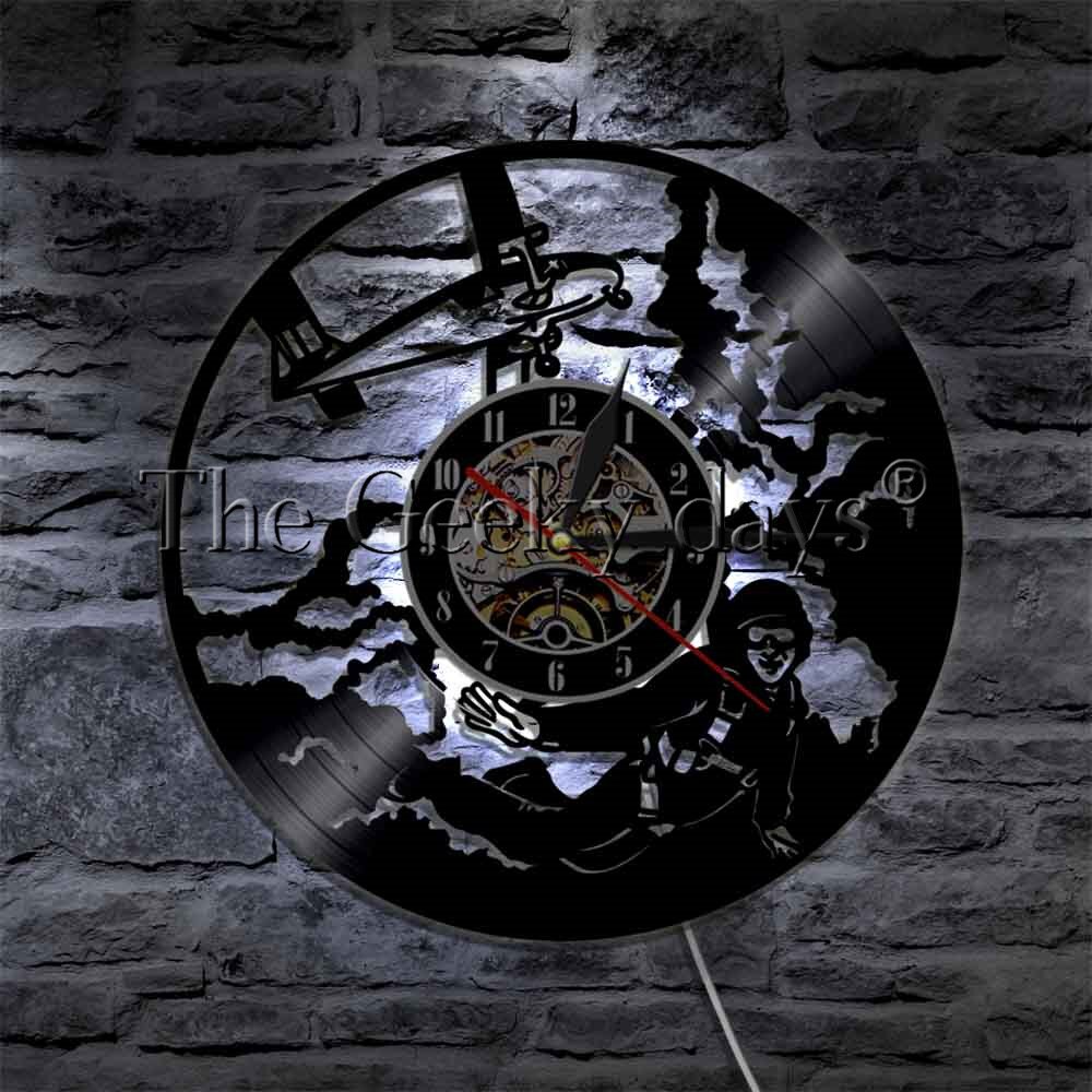 Sky Dive Sky Jumping Decorative Wall Clock Parachu... – Vicedeal