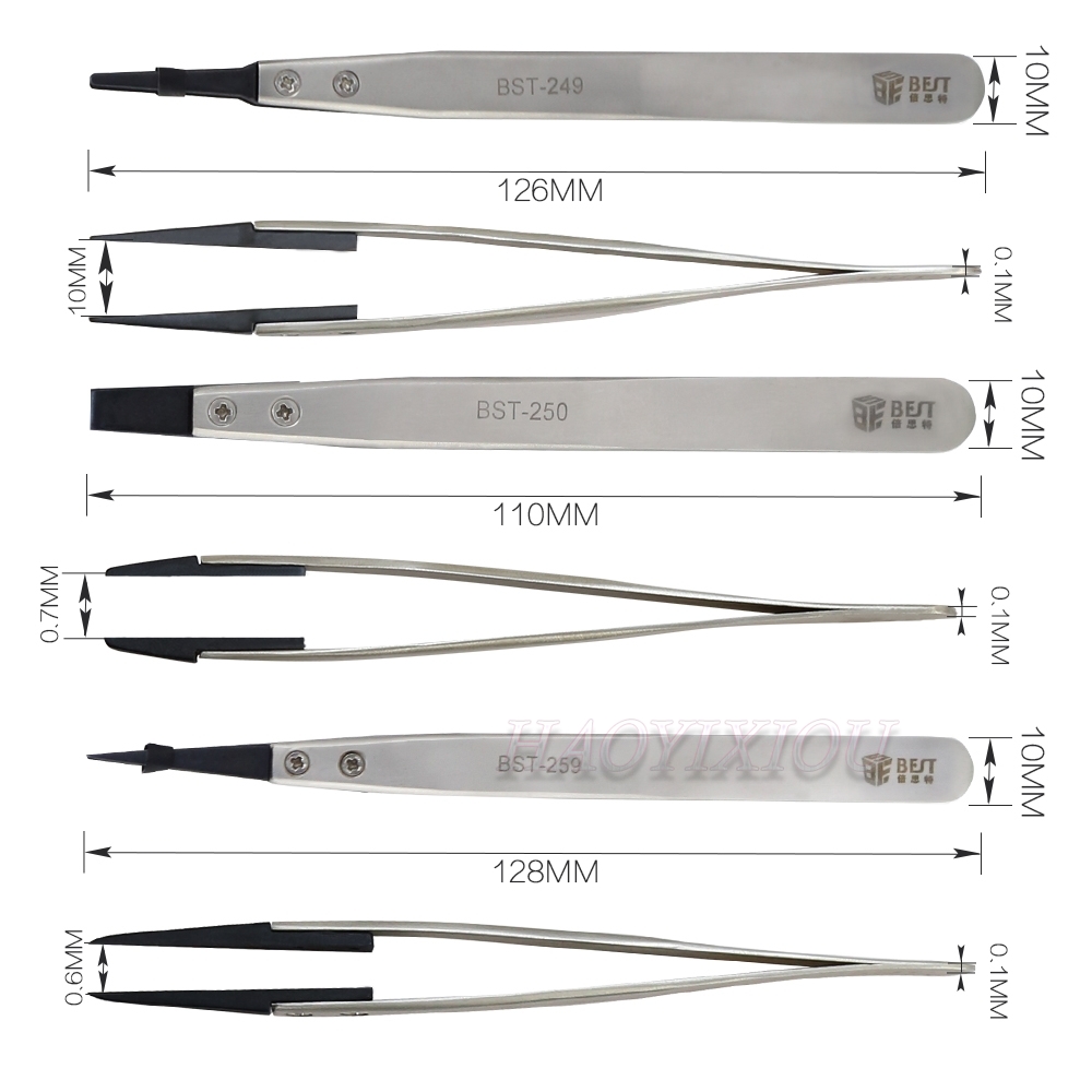 ESD Carbon fiber Tip Anti static Stainless Steel F... – Grandado