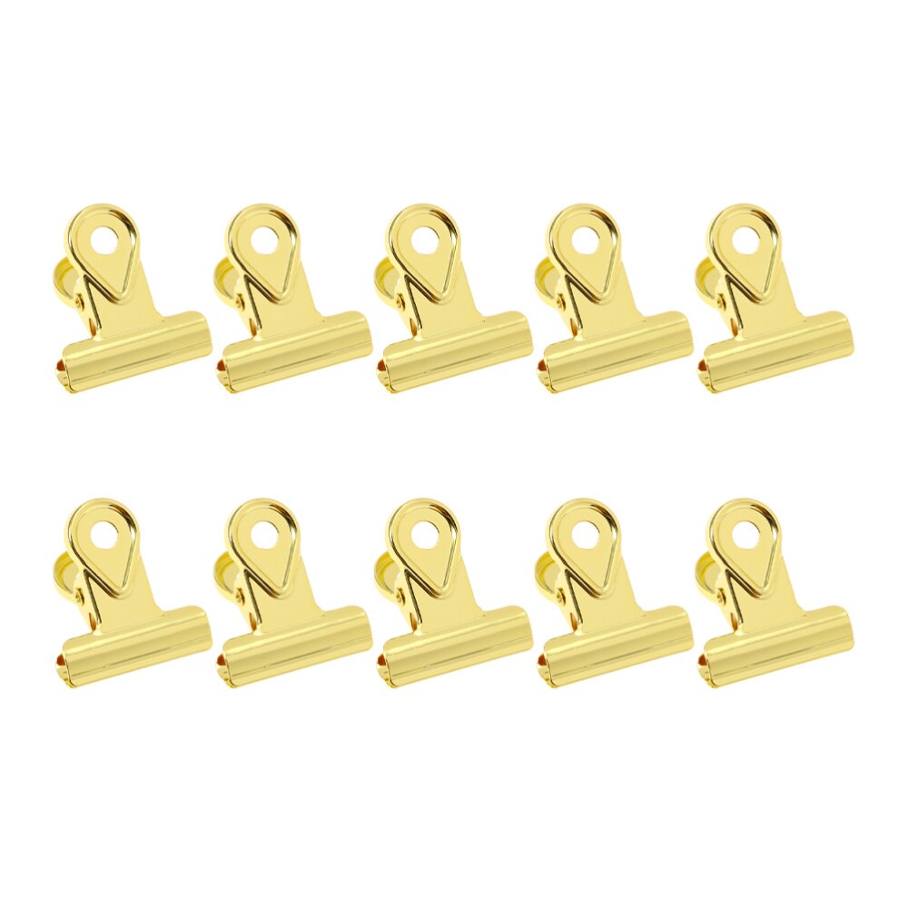 10PCS Metal Binder Clips Plating Paper Clamp Hinge... – Vicedeal