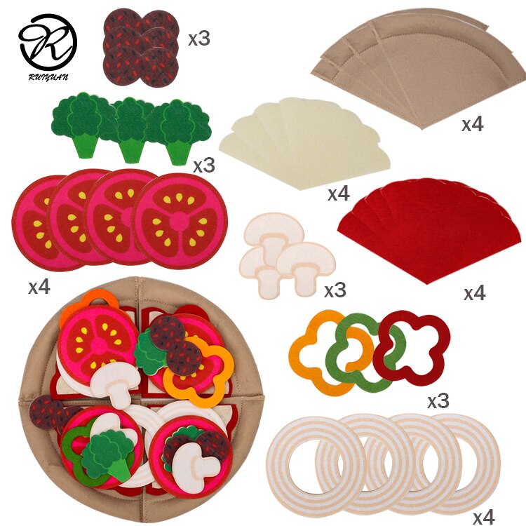 Felt Play Food Sandwich Set Pizza Play Food Set – Grandado