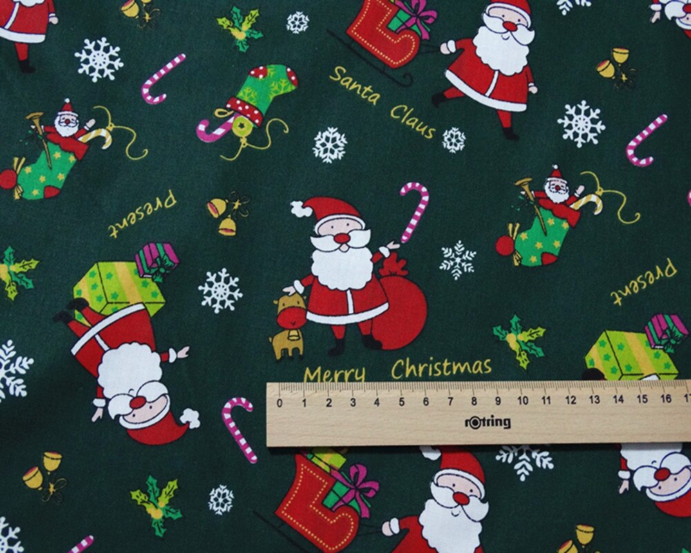 1000 Cm, Kerst Kerstman Print Decoratieve Stof Puu... – Grandado