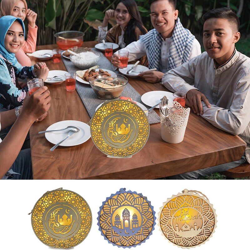 Eid Mubarak Wooden Ornament Ramadan Wood Table top... – Grandado