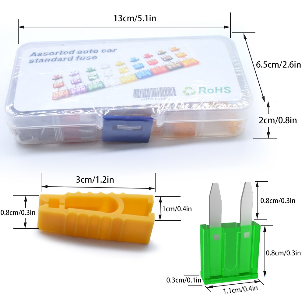 100Pcs Mini Auto Zekering 3A 5A 7.5A 10A 15A 20A 2... – Vicedeal