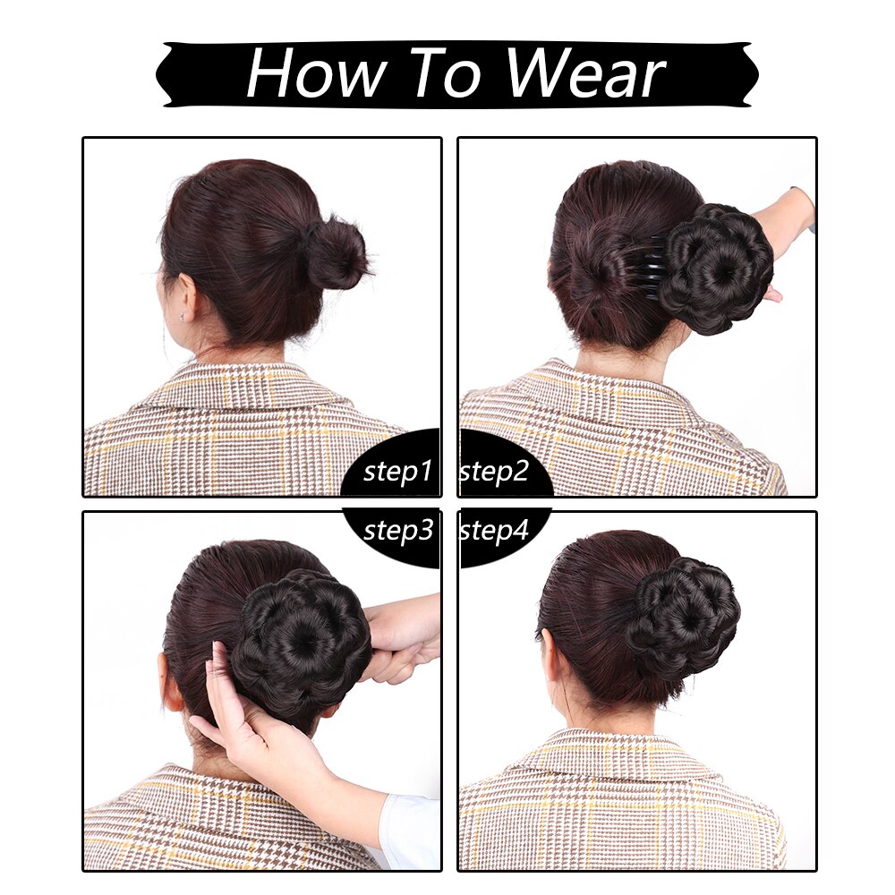 Curly Synthetic Hair Chignon Clip In Hairpiece Ext... – Grandado