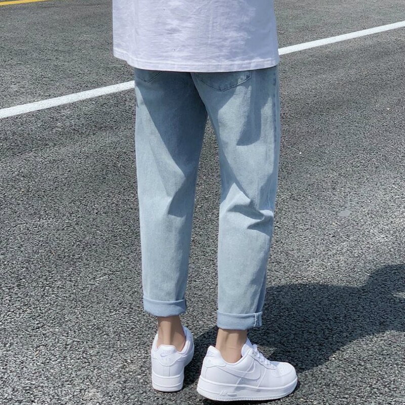 Men Jeans Harem Denim Retro Trousers Vintage Solid... – Grandado