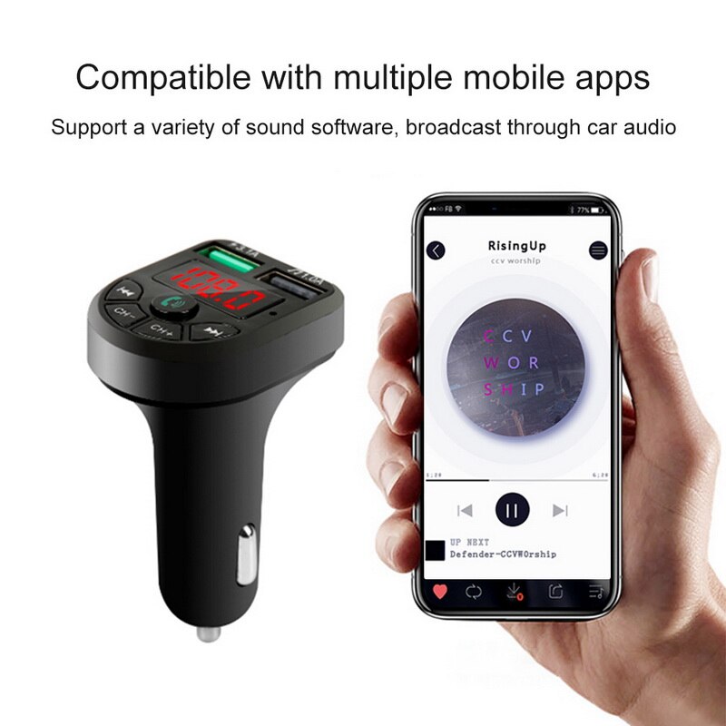 Car Fm Transmitter Bluetooth 5.0 Car Mp3 Player Mo... – Grandado