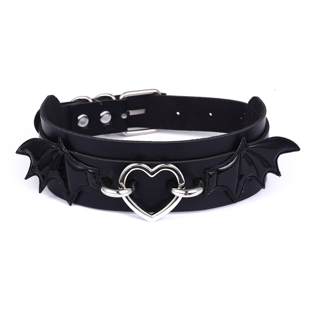 Black Leather Bat Wings Choker Necklace For Women ... – Grandado