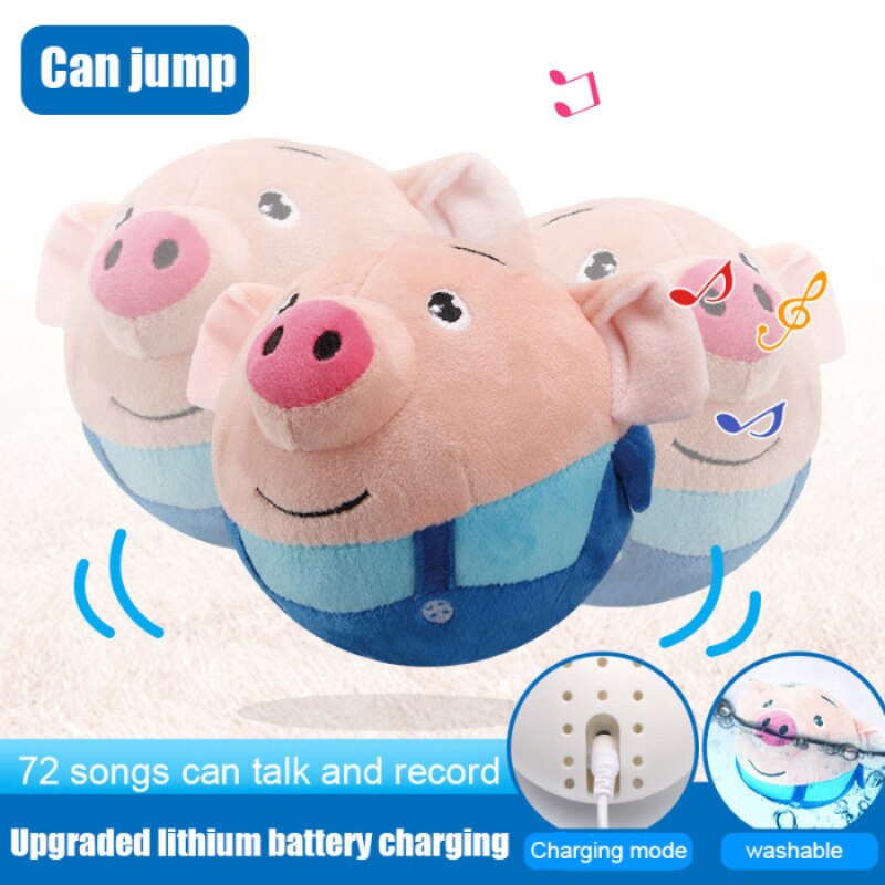 Multi Songs Record Cartoon Pig Doll Bouncing Ball ... – Grandado