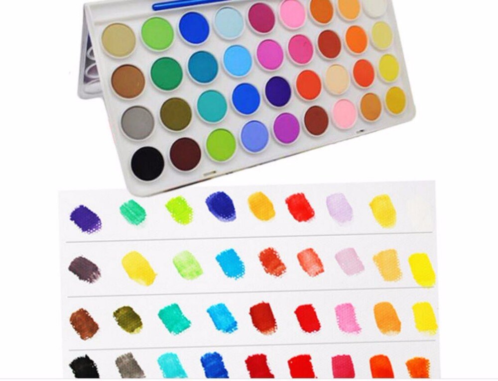 36 Colors Pigment Solid Watercolor cake Paints Set... – Grandado