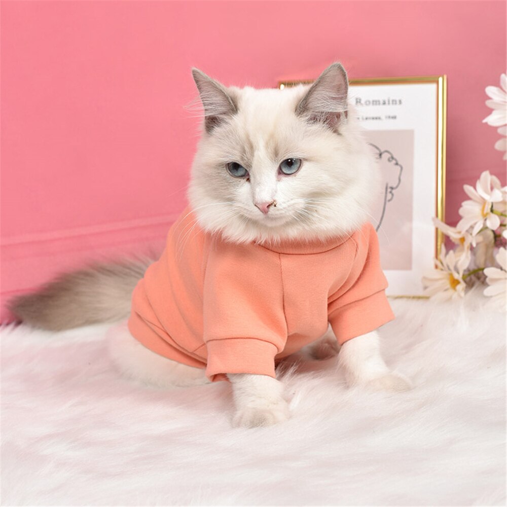 Pet Cat Clothes Simple Solid Color Warm Cat Vest S... – Vicedeal