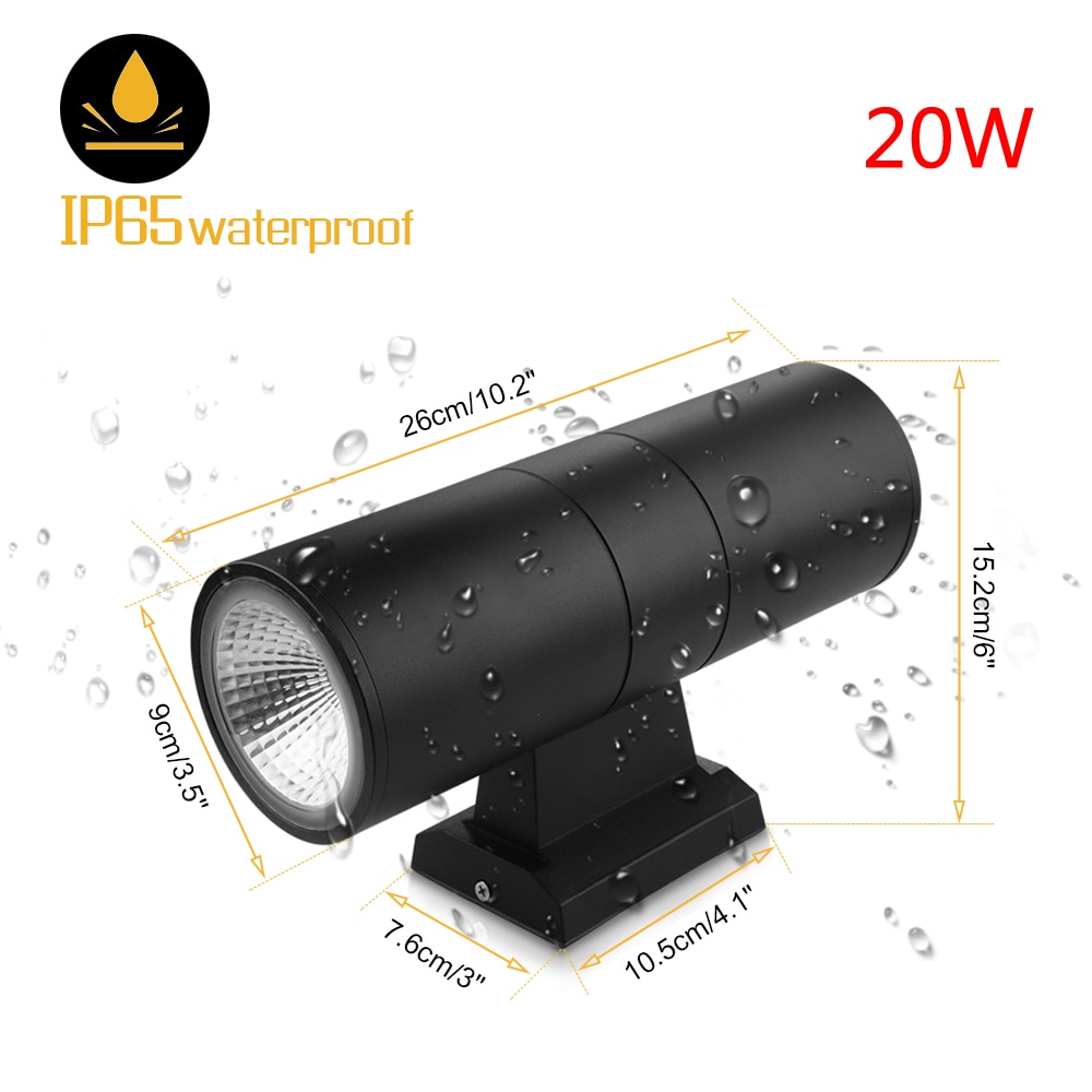 6W 10W 20W COB Up Down Dual-Head outdoor Led wall ... – Vicedeal
