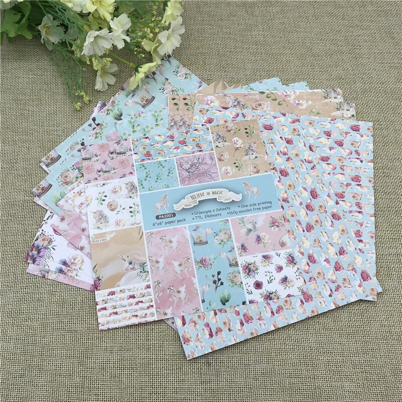 24 ark 6 " x6 "tro på magi blomsten mønstret ... – Vicedeal