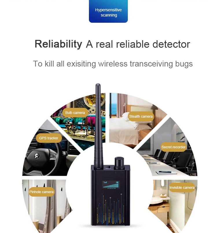Anti camera spy wiretap bug eavesdropping wireless hidden camera mini ...