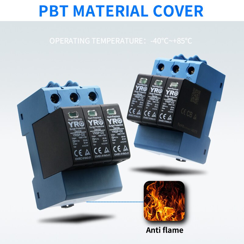 DC SPD 3P 20-40KA 1000V 1500V Surge Protective Dev... – Grandado