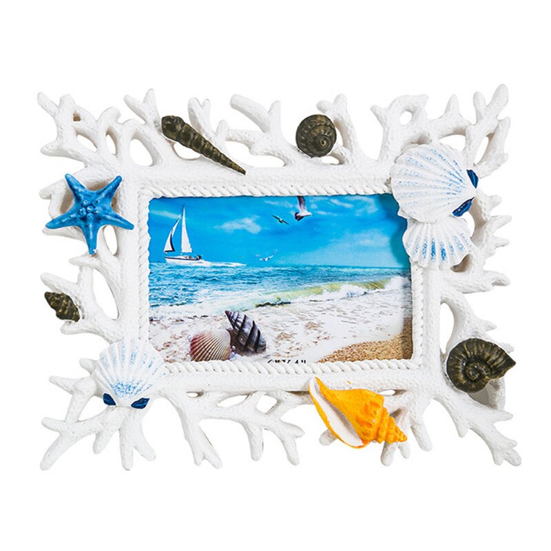 Coral Shell Photo Frame 6 Inch Resin Wedding Photo... – Grandado