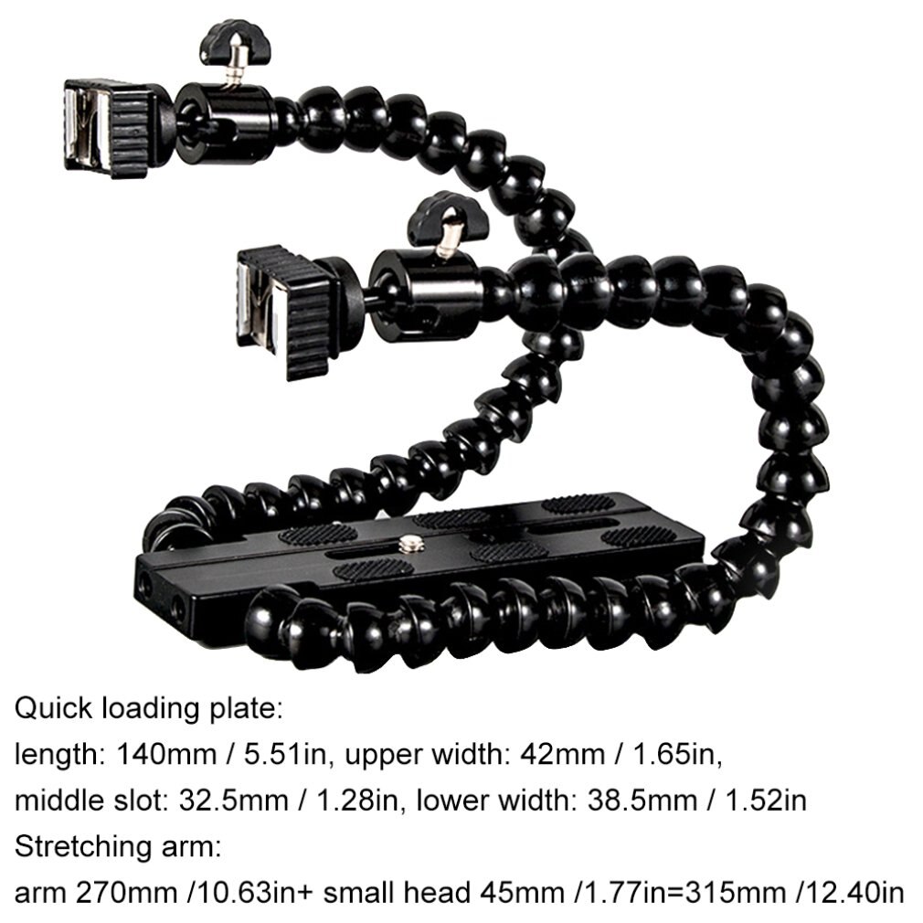 Flexible Dual Arm Camera Flash Bracket Holder Two ... – Vicedeal