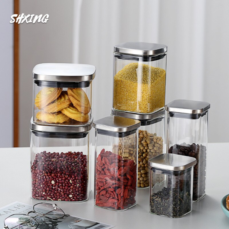 Square Lid Stainless Steel Tea Cans Sealed Cans Nu... – Grandado