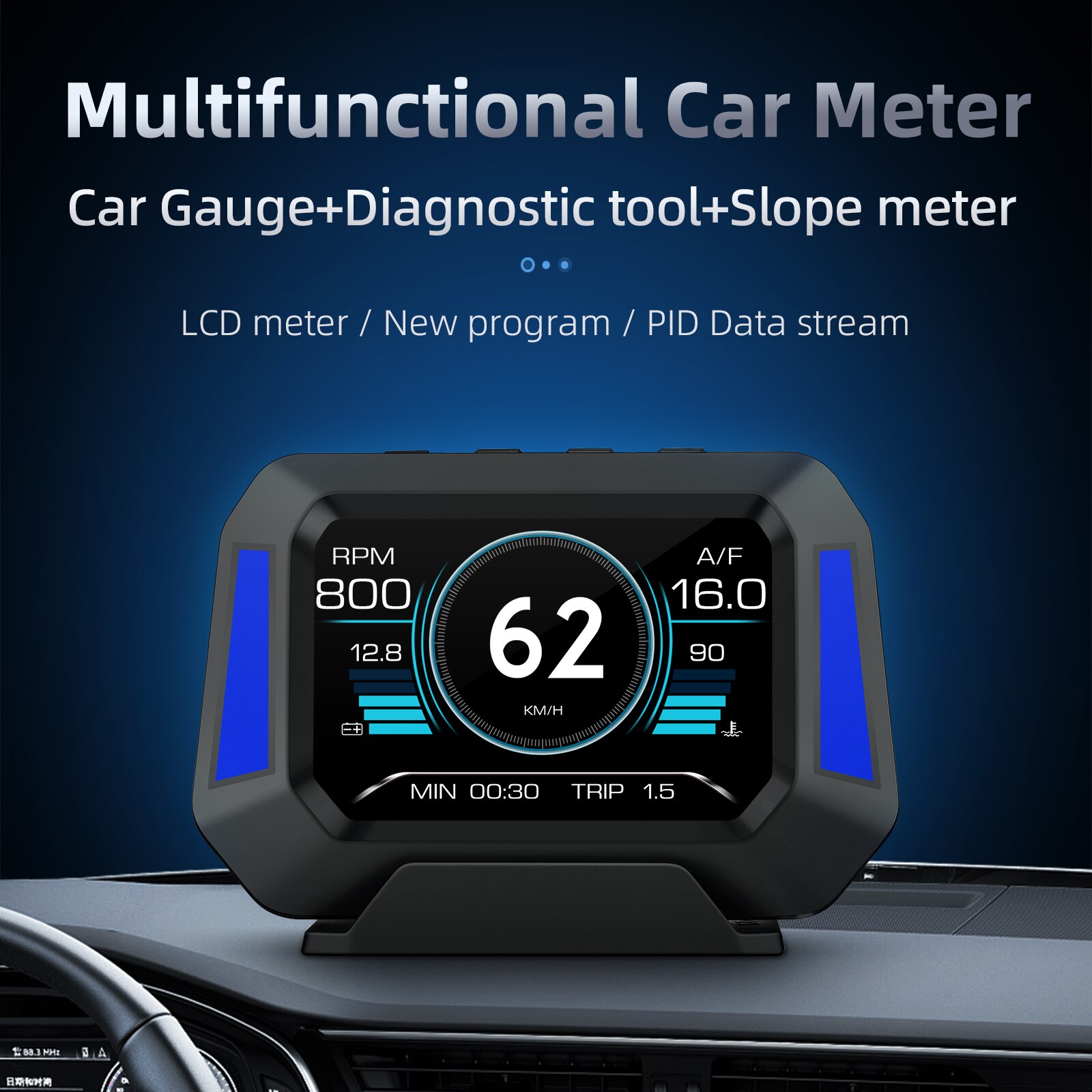 Car Hud Digital Speedometer Gauge Smart Slope Mete... – Vicedeal