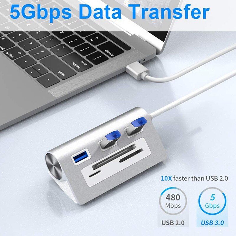 ROCKETEK USB 3.0 Card Reader, Aluminum 3 Ports USB... – Vicedeal