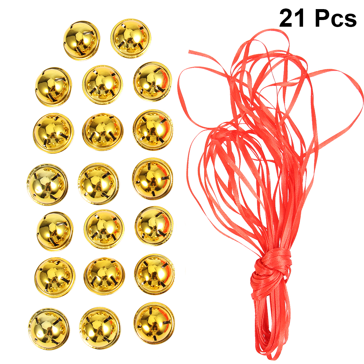 21Pcs Five-point Star Christmas Bells Mini Shiny R... – Grandado
