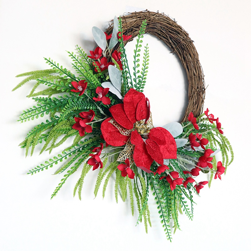 Kunstmatige Kerst Bloem Krans Voor Voordeur Muur R... – Vicedeal