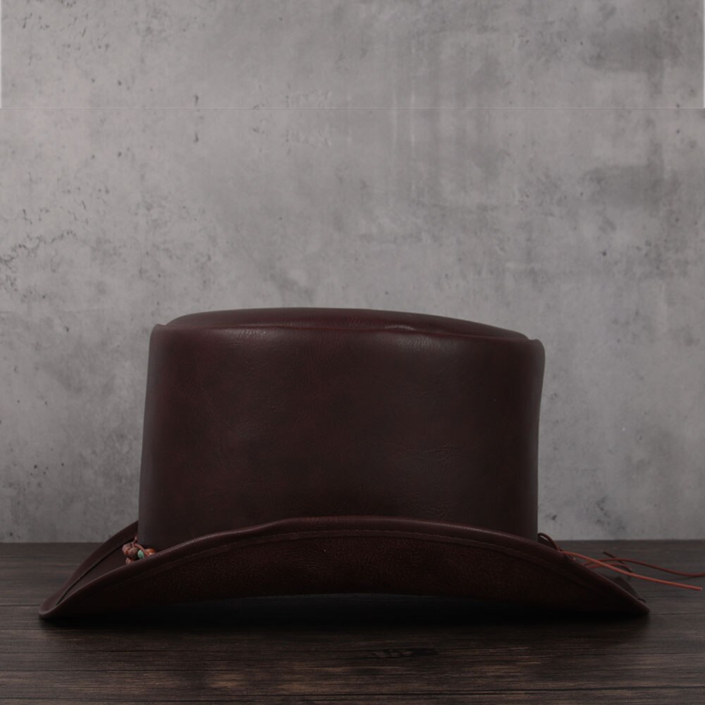 3 Size 100% Leather Top Hat Women Men President Fl... – Vicedeal