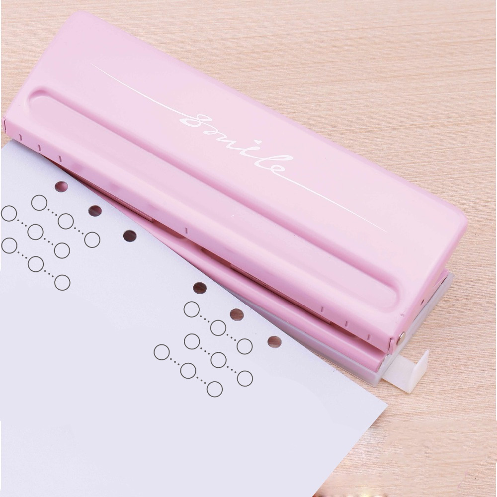 Metal Adjustable 6 Hole Punch Pink Craft Punch Pap... – Vicedeal