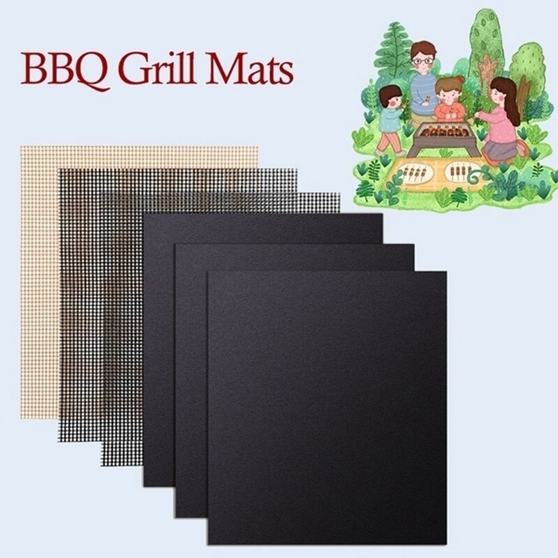 6 Pcs Bbq Grill Mat Mesh Cover Sets Heat Restance ... – Grandado