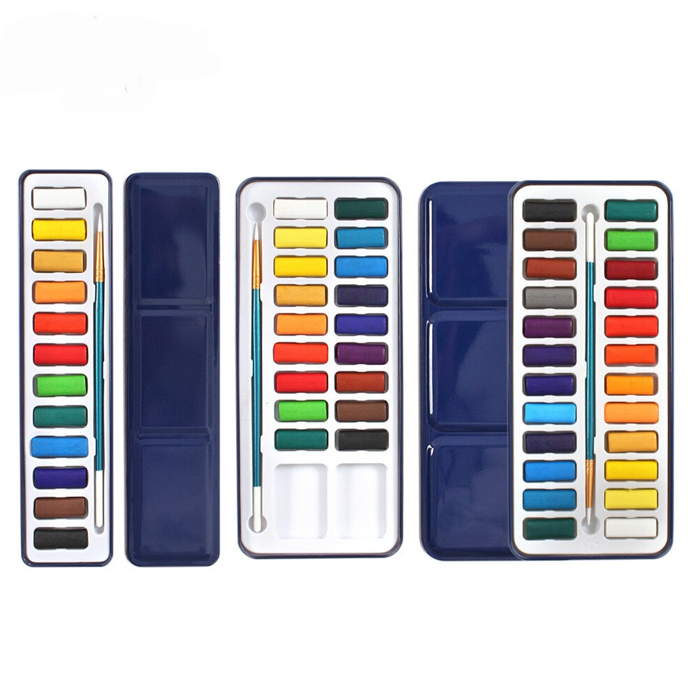 12/18/24 colors Solid Watercolor Paint Set Portabl... – Grandado