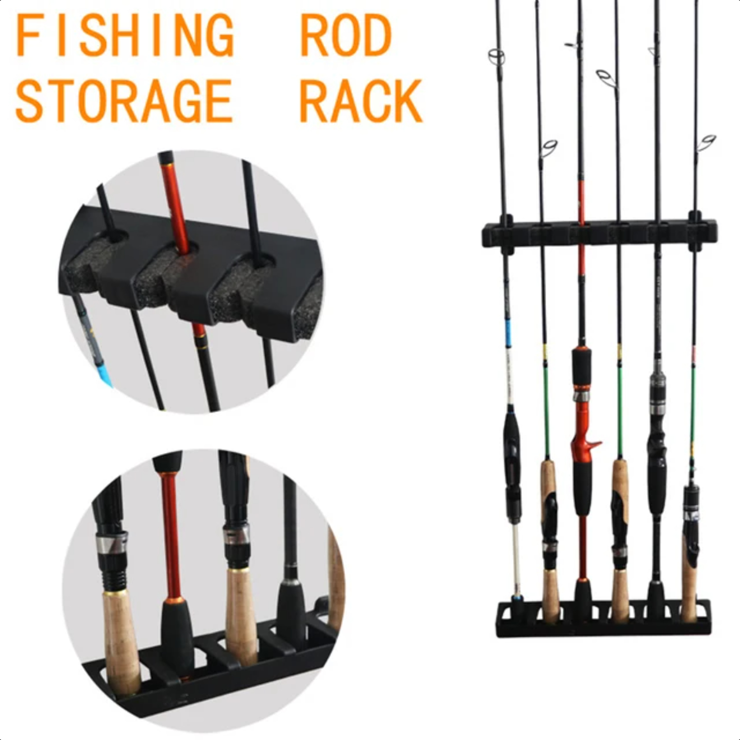 1PC Plastic Fishing Rod Holders 6-Rod Rack Vertica... – Grandado